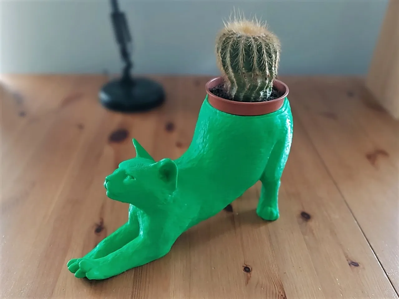 Streching Cat Cactus Pot by moodyswing | Download free STL model ...
