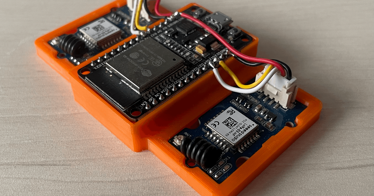 Esp32 And Dual Grove Lora E5 Module Case By Adel Download Free Stl