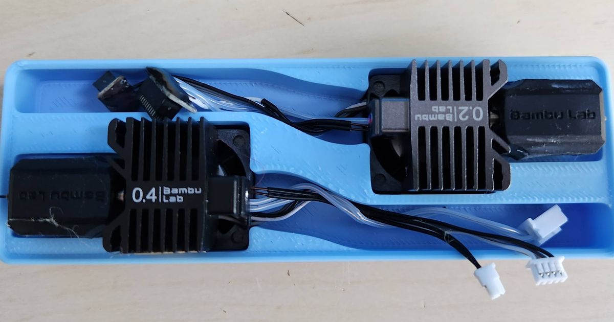 Gridfinity holder for Complete/Assembled Bambu Nozzle / Hotend von Raptor | Kostenloses STL ...