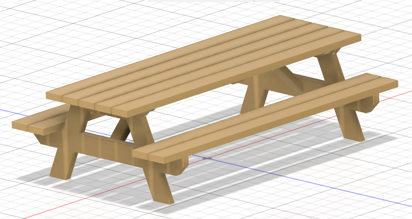 1/12 Scale Picnic Table by Dirty Faced Kid | Download free STL model ...