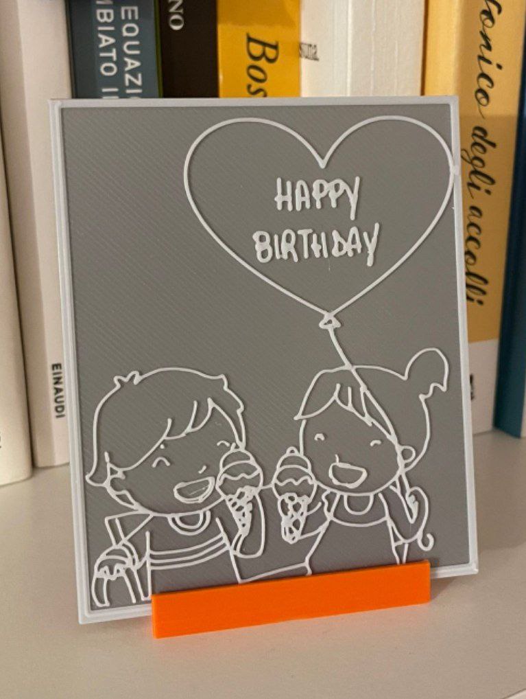 DRAWN BIRTHDAY POSTCARD by Umberto | Download free STL model ...