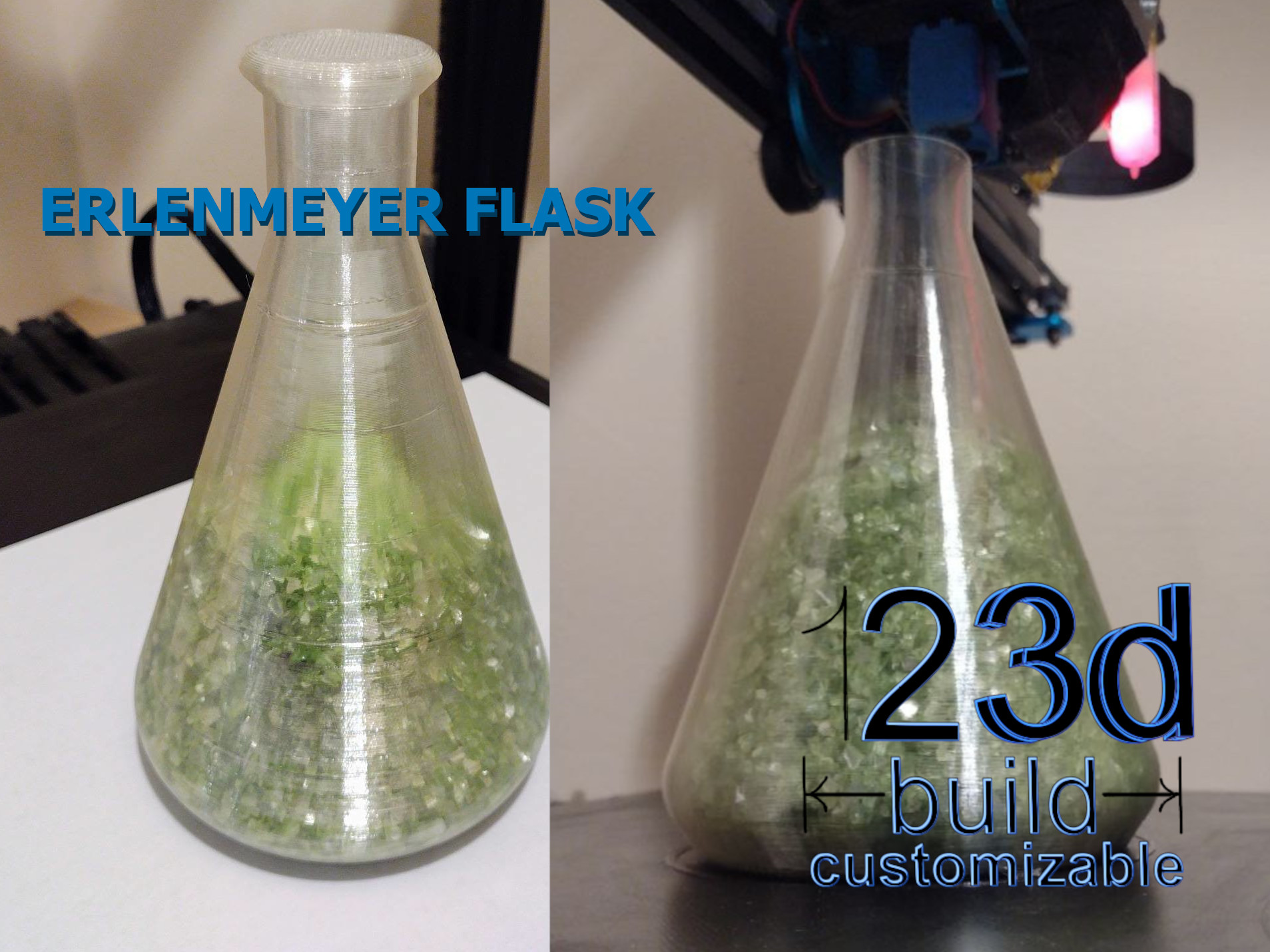Erlenmeyer Flask (customizable, source included) by jdegs | Download ...