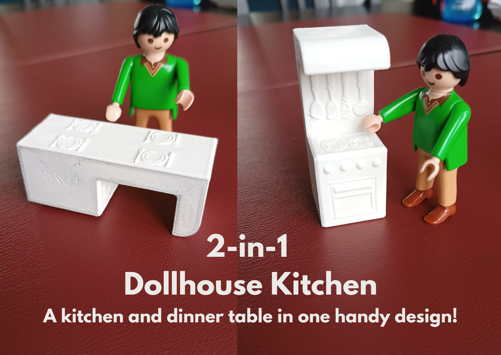 Dollhouse Kitchen 2-in-1 by Gym Nut Design | Download free STL model ...