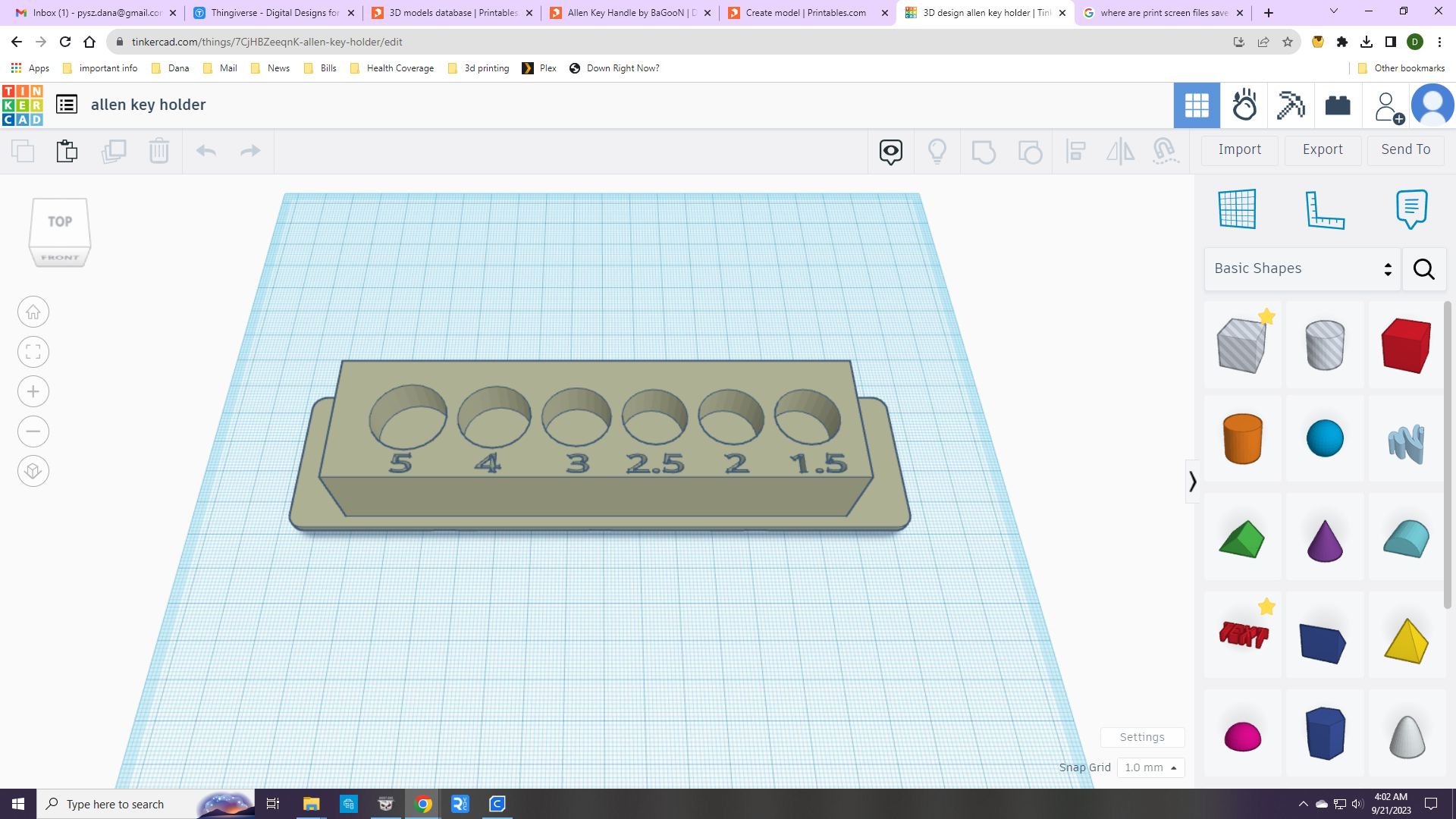 gridfinity allen key holder by Dana Pysz | Download free STL model | Printables.com