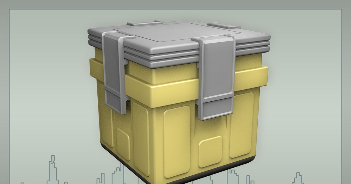 Starfield yellow storage box / container - fits on PRUSA MINI+ (mostly ...