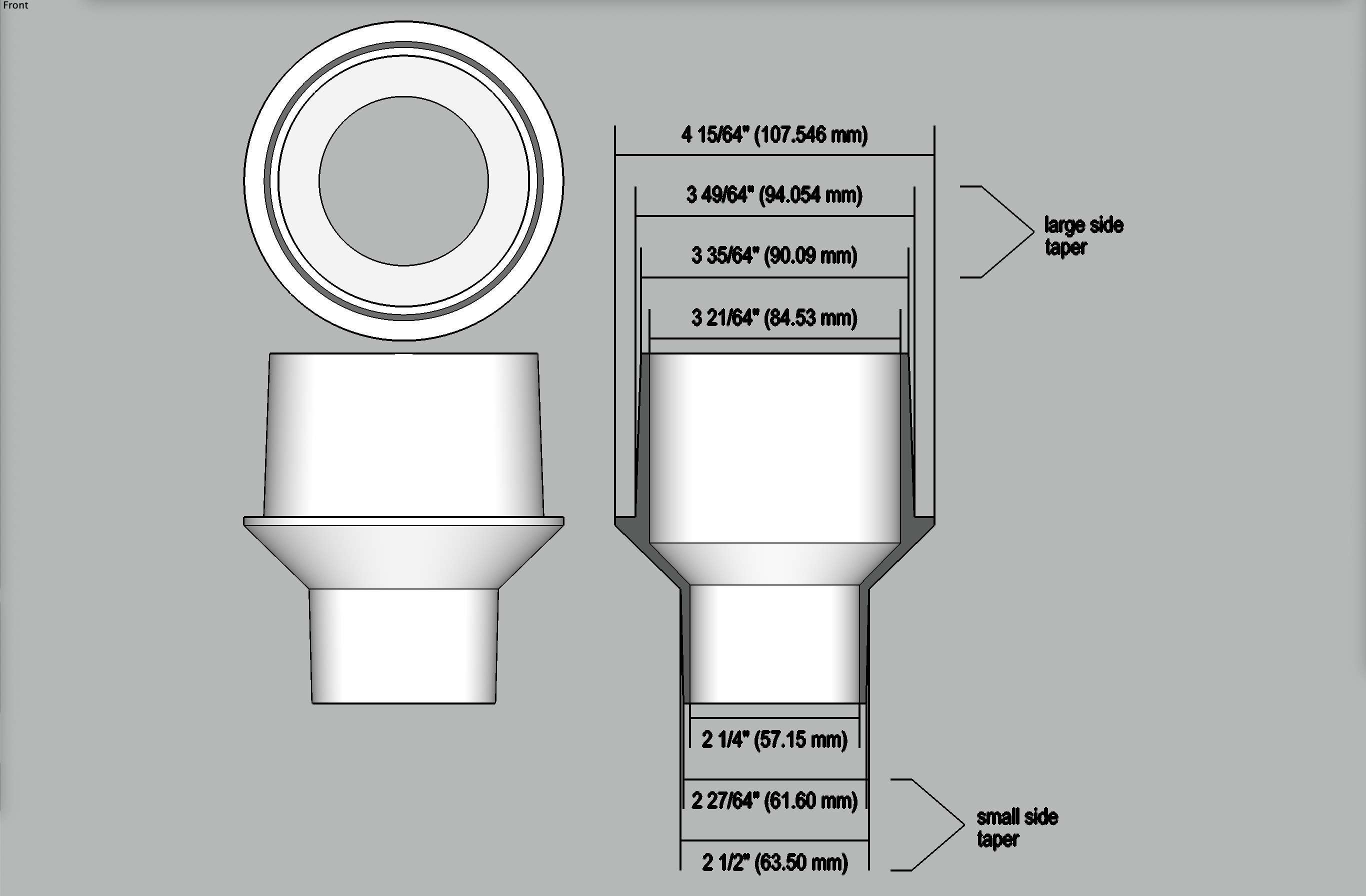 Dust Collection 4 inch Port To 2 5 inch Hose Tapered Adapter Dust dust-collection-4-inch-port-to-2-5-inch-hose-tapered-adapter-dust