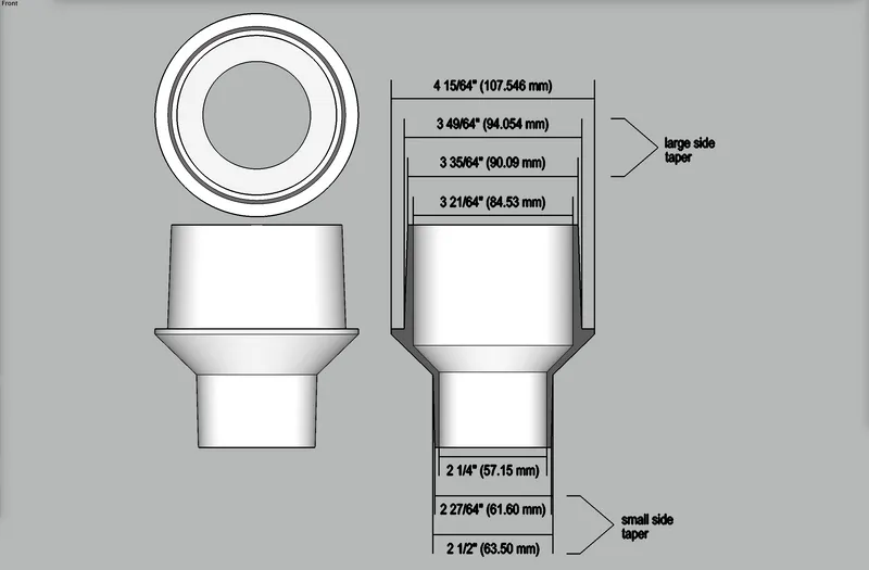 Dust Collection 4-inch Port to 2.5-inch Hose Tapered Adapter Dust ...