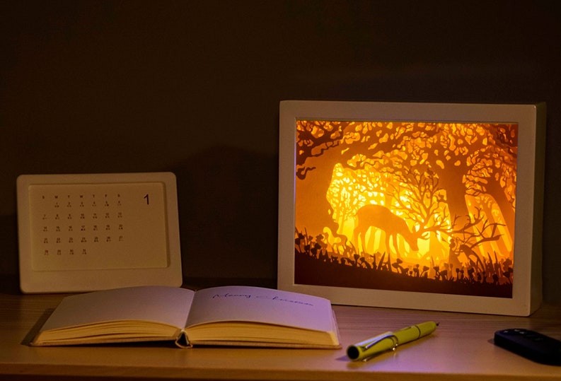 Old Deer And Girl light box lightbox by tecnoculebras | Printables Store
