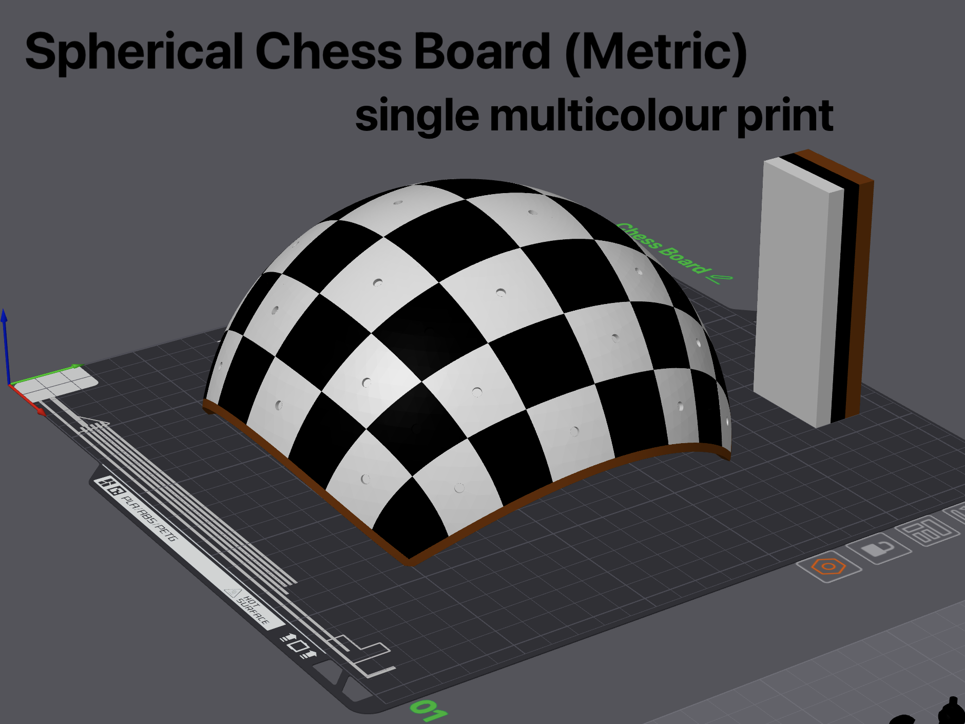 Multicolour Spherical Chess Board by jpbruce | Download free STL model ...