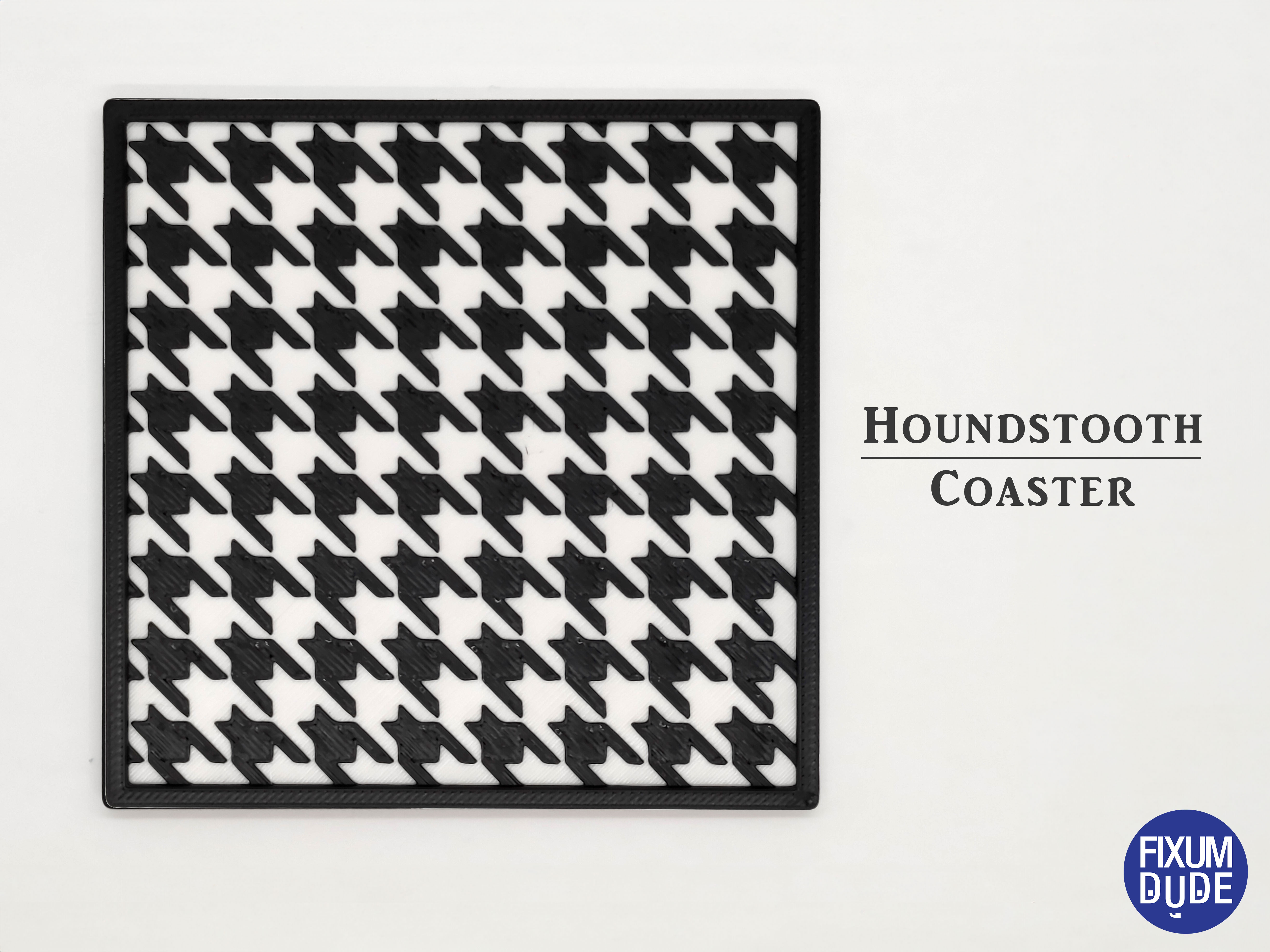 Houndstooth Coasters - Square by fixumdude | Download free STL model ...