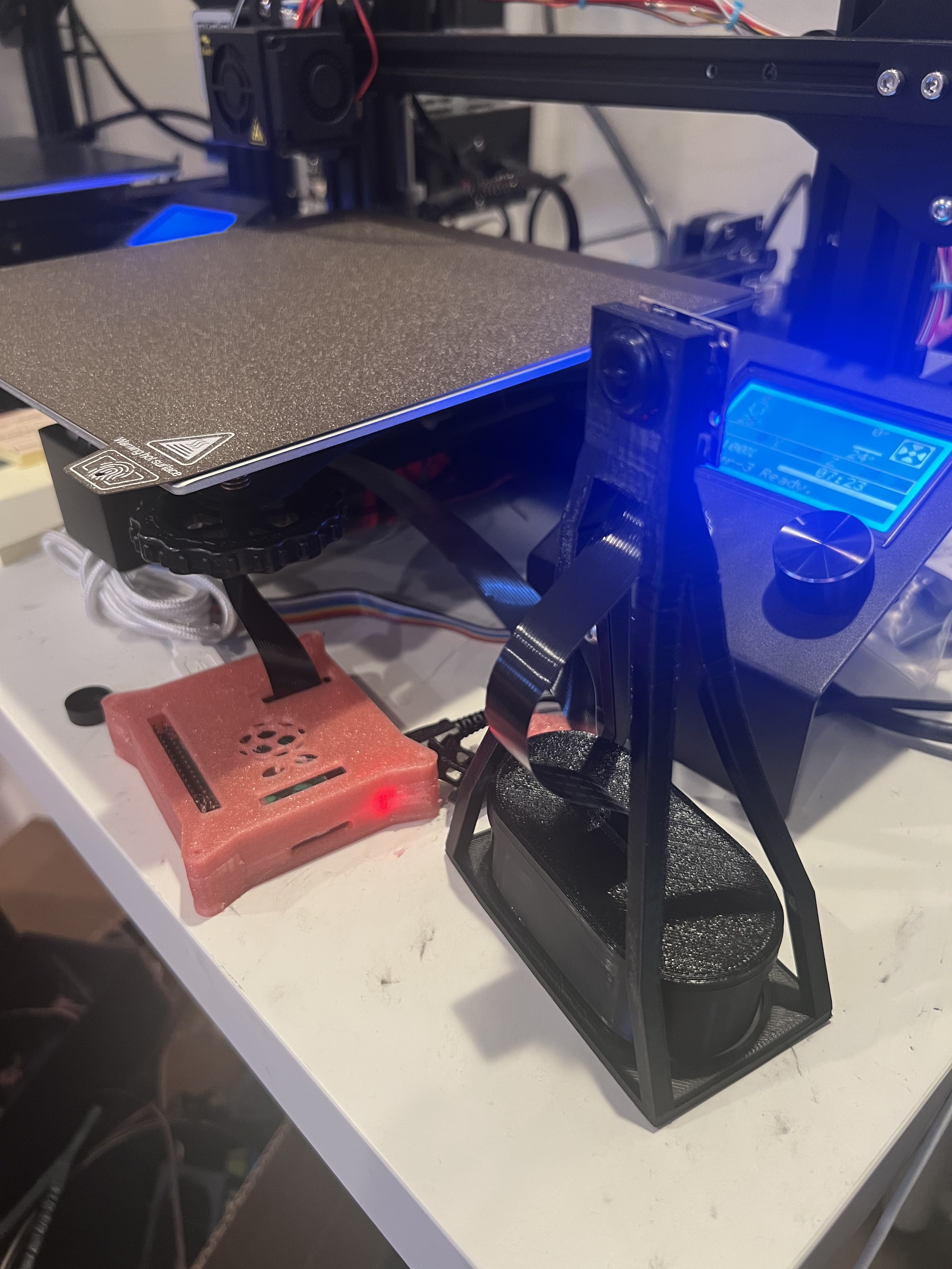 Pi camera (wide angle) stand and cable box by sntrenter | Download free ...