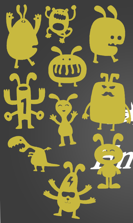 Monster collection - 2D Wall art by Ts3D | Download free STL model ...