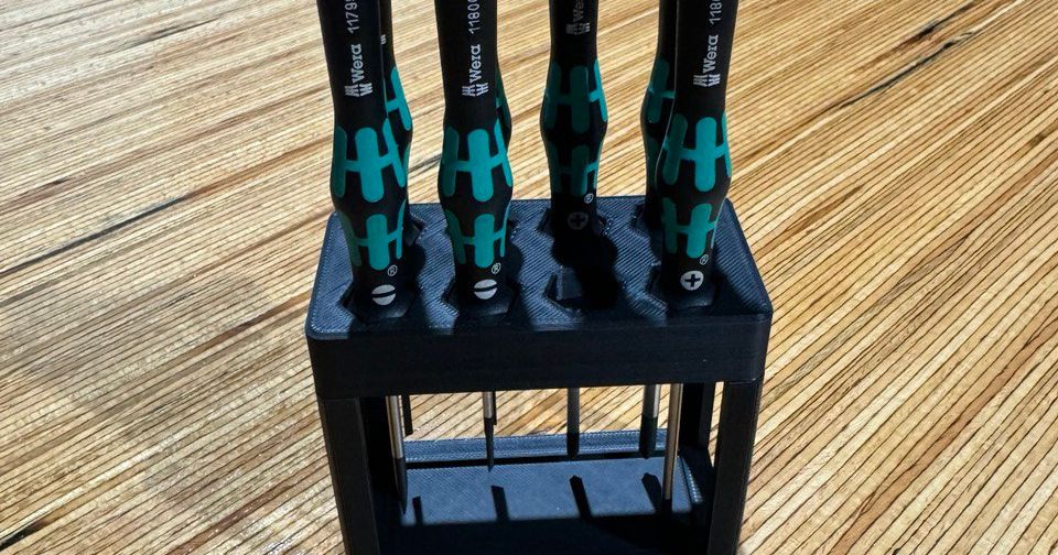 Wera Gridfinity Screwdriver Rack 1x2 by PlanBee | Download free STL model | Printables.com