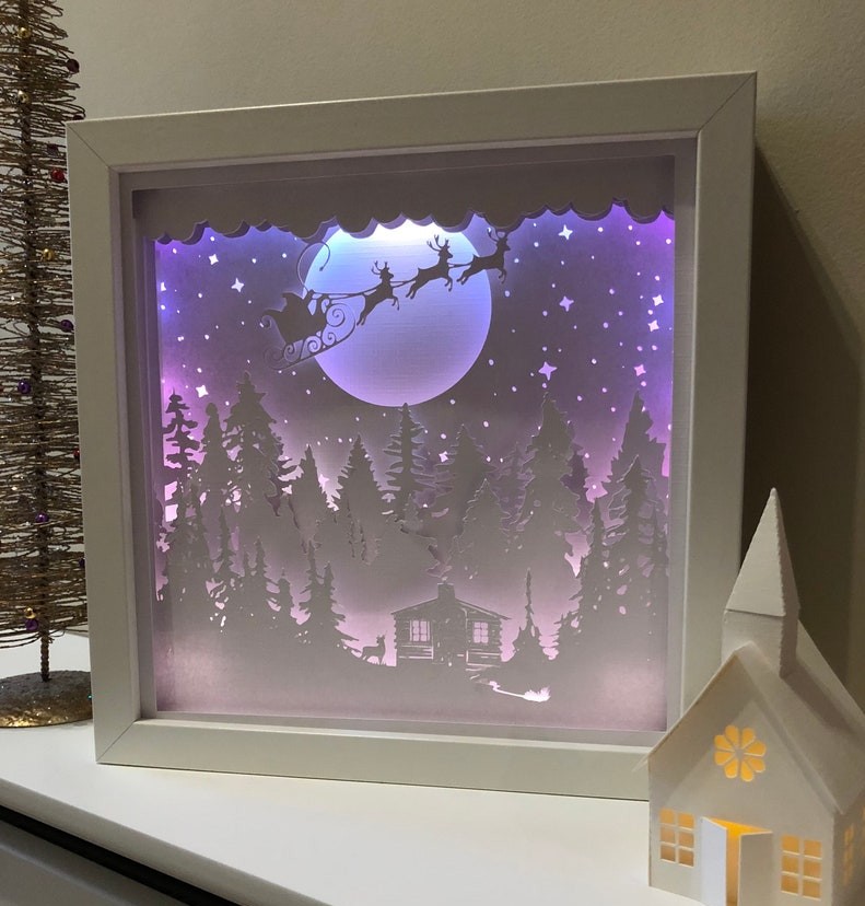 Santa's Cabin Christmas lightbox by tecnoculebras | Download free STL ...