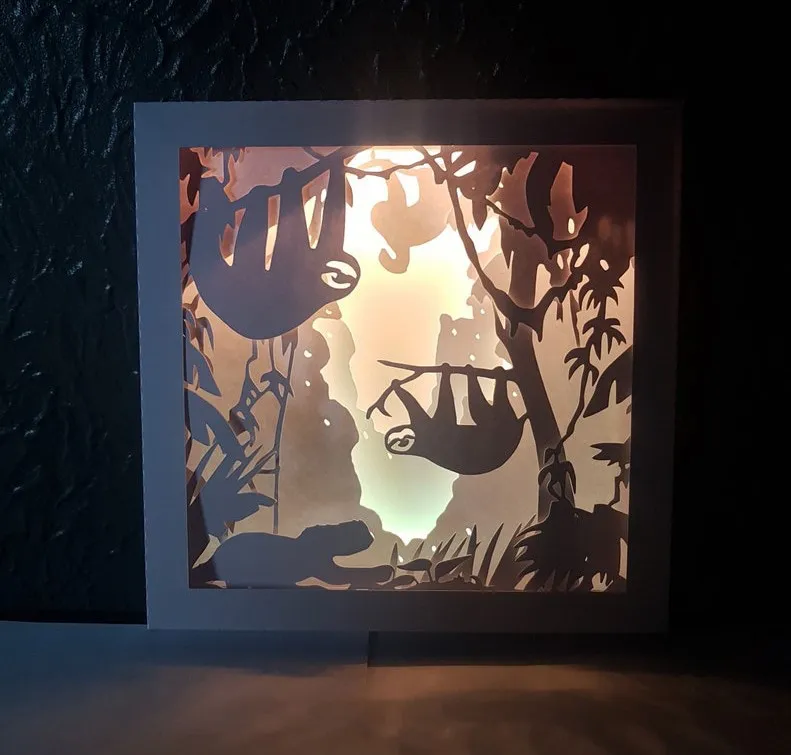 Sloth Jungle light box by tecnoculebras | Download free STL model ...