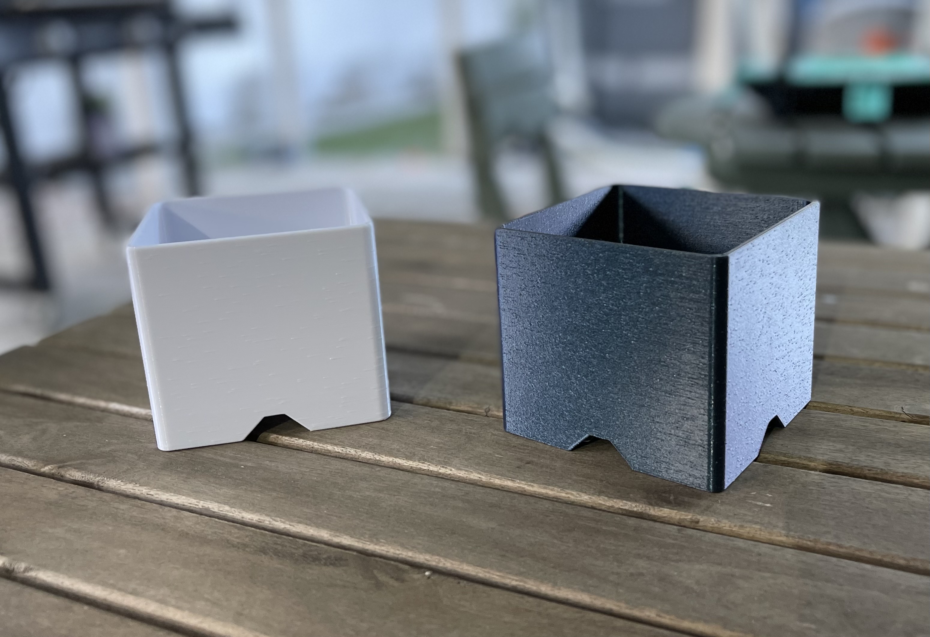 3D Printed Bonsai Pot 10x10x8 cm with Guiding Wires by Jose R ...