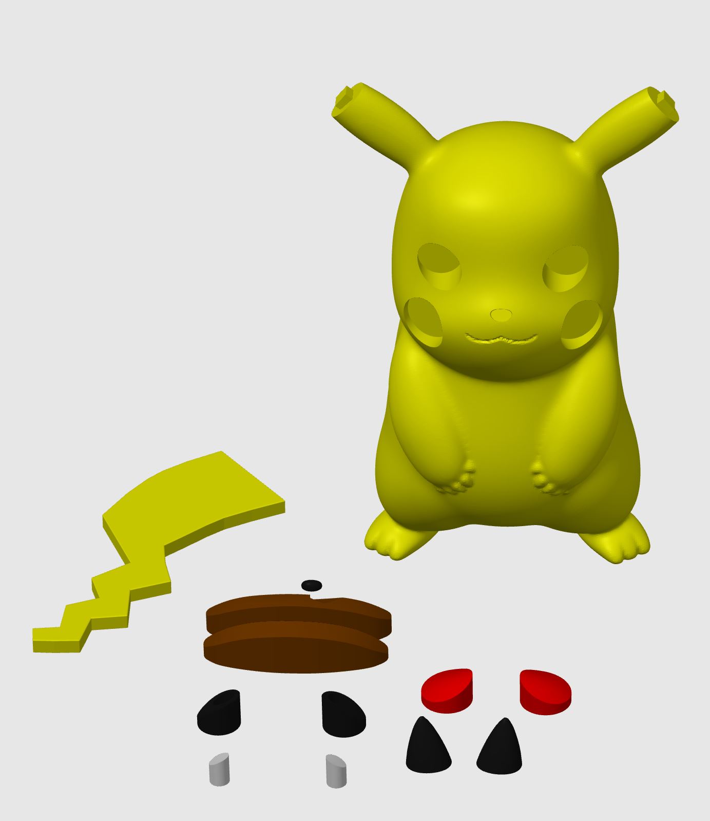 Pikachu Multipart von Entroisdimensions | Kostenloses STL-Modell ...
