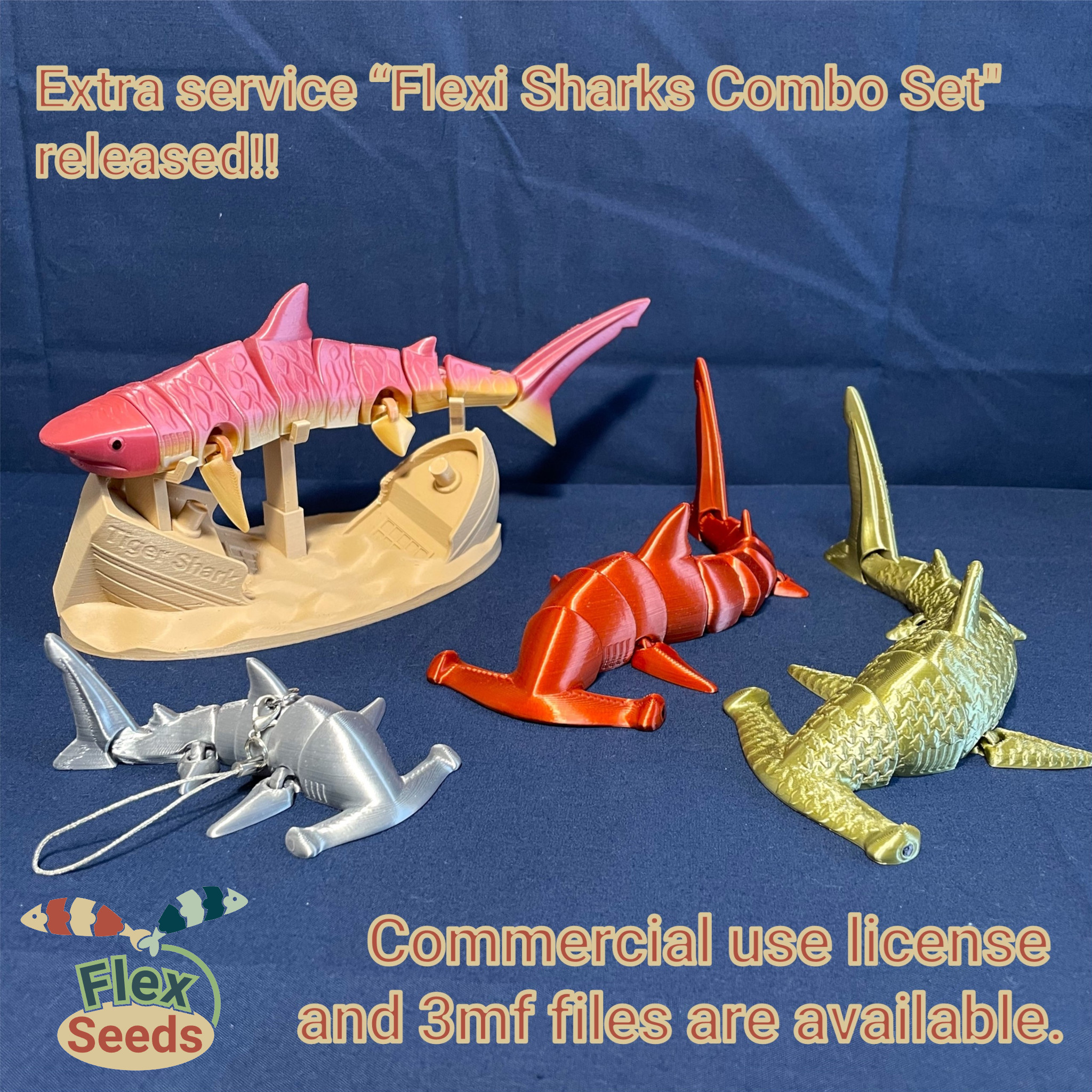 Flexi Hammerhead Shark(print-in-place) by 3D_Flexseeds | Download free ...