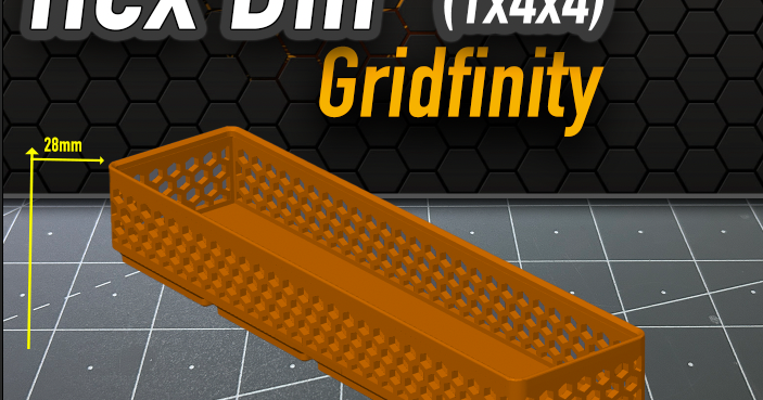 Hex Bin Gridfinity 1x4x4 por K2_Kevin | Descargar modelo STL gratuito | Printables.com