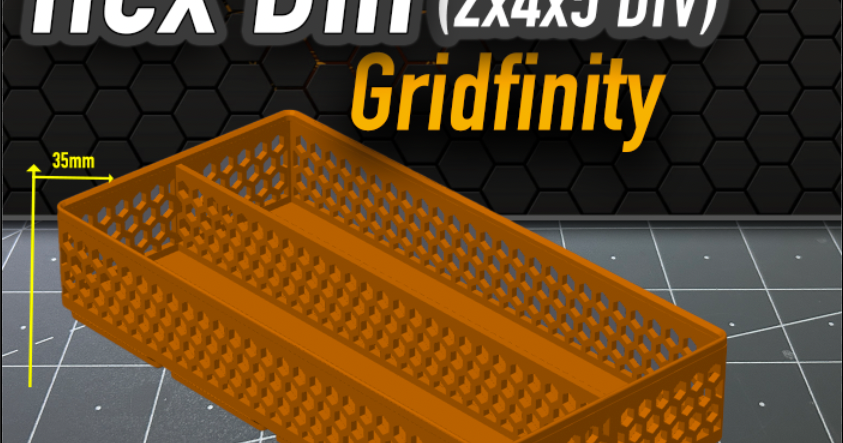 Hex Bin Gridfinity 2x4x5 DIVIDED por K2_Kevin | Descargar modelo STL gratuito | Printables.com
