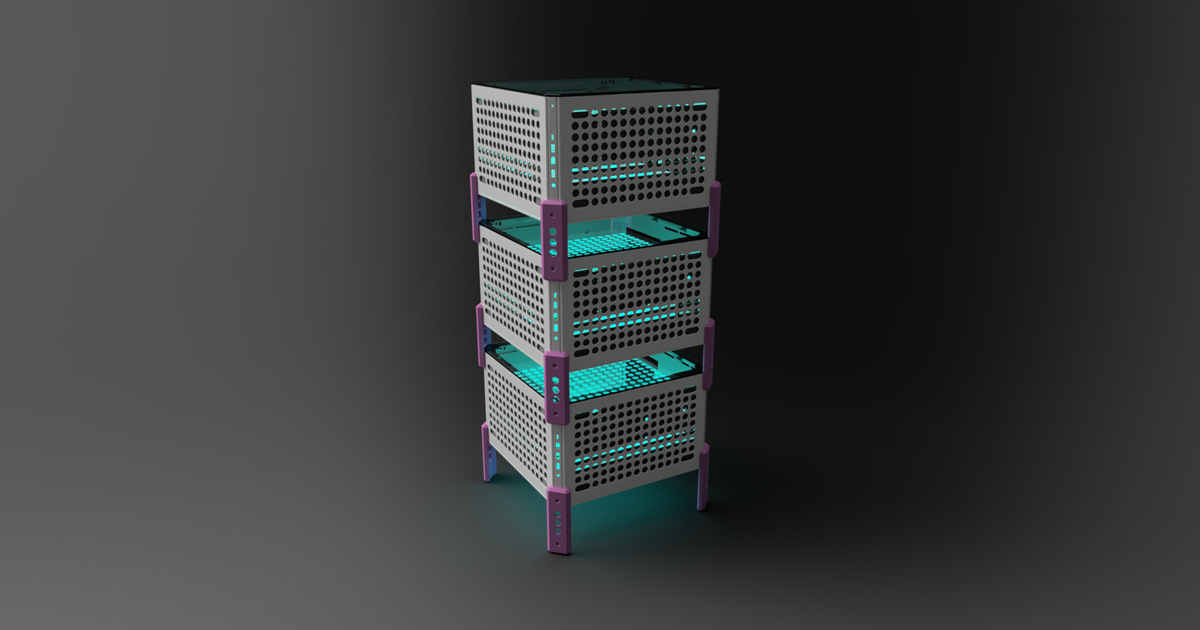 Server Rack - Stackable CM Qube 500 by pilim | Download free STL model ...