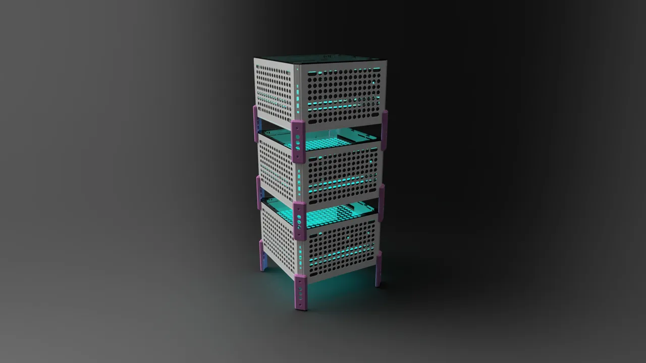 Server Rack - Stackable CM Qube 500 by pilim | Download free STL model ...