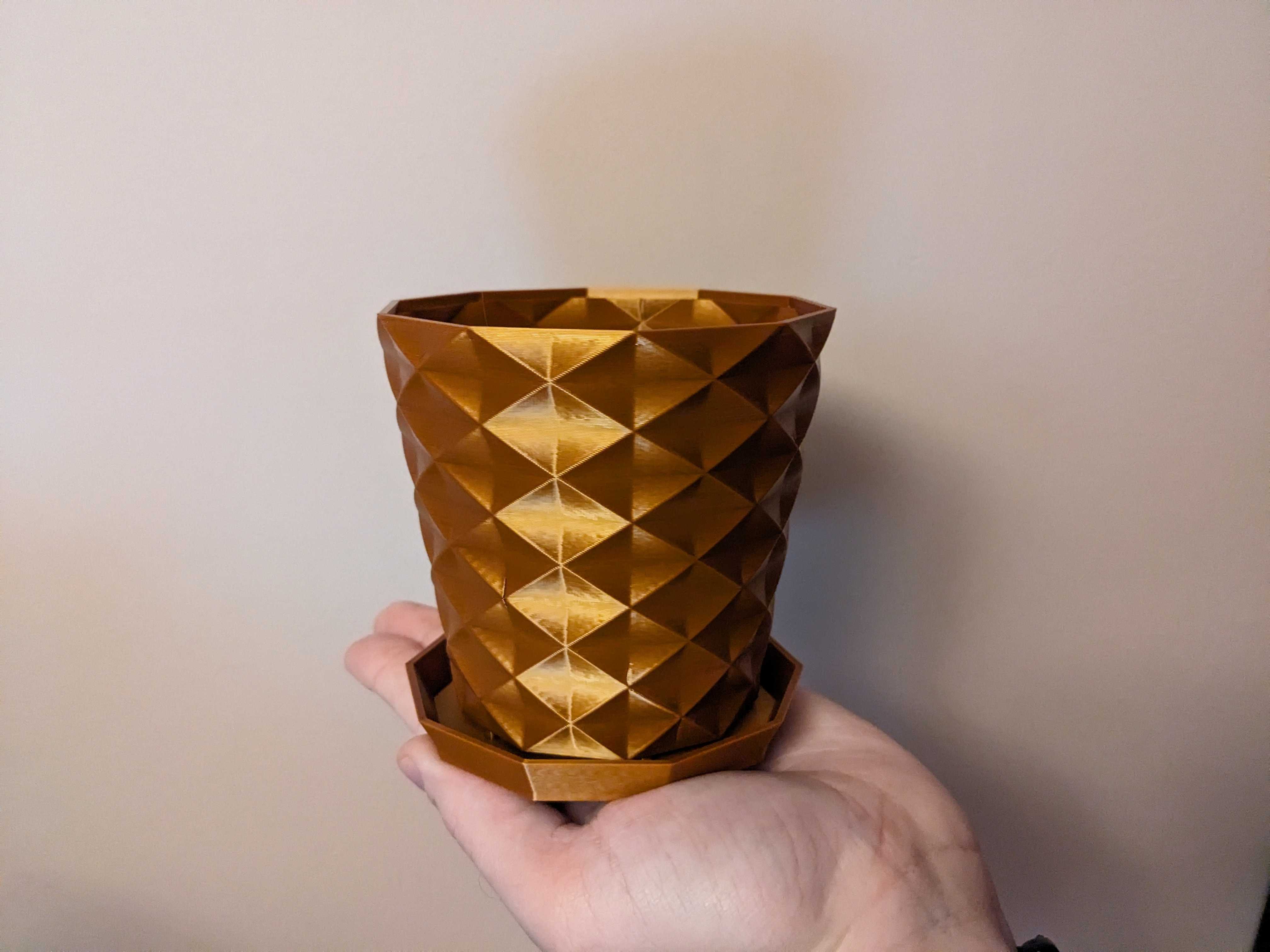 Simple Textured Flower Pot by JBWill | Download free STL model ...