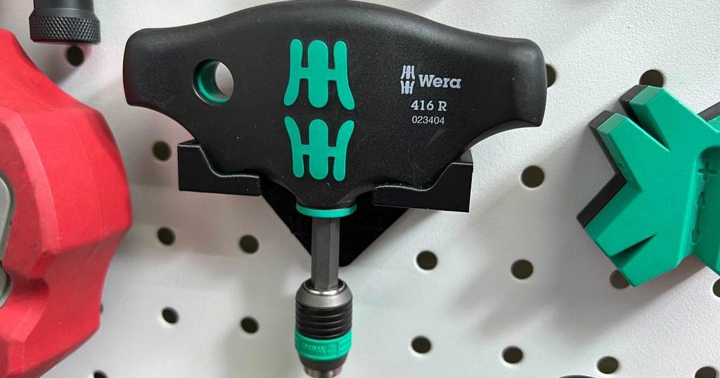 Wera T-Handler Holder for Pegboard by AppHero | Download free STL model ...