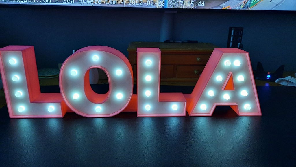 Lola Sign Light by Cargy | Download free STL model | Printables.com