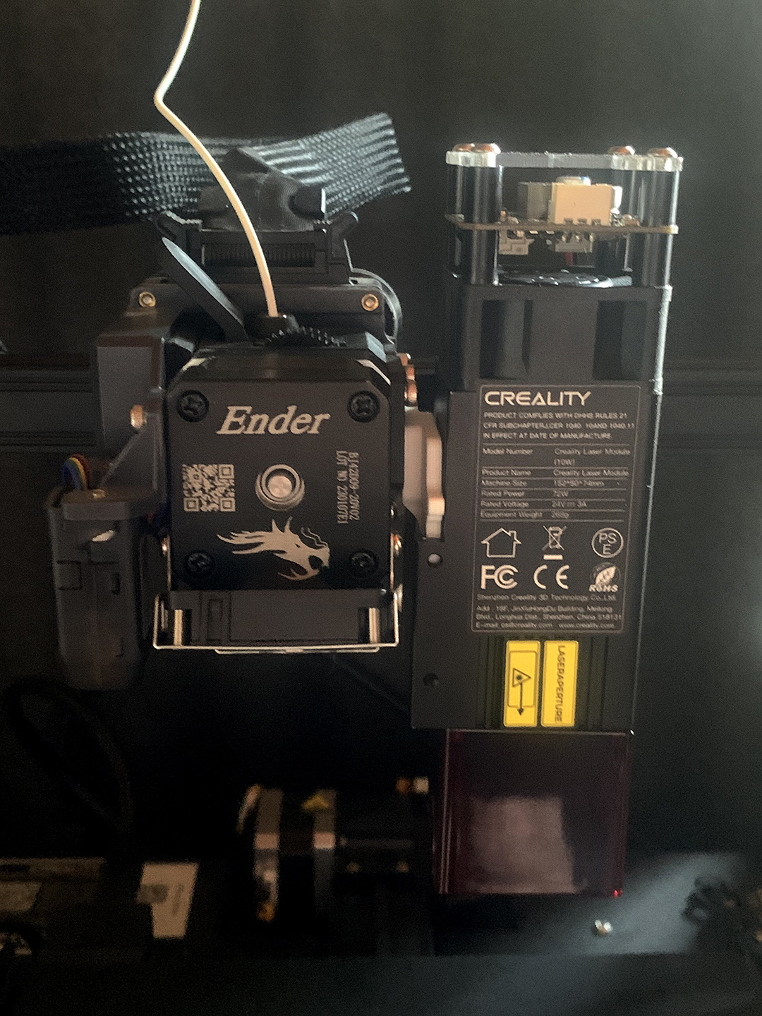 Creality Laser-Module permanent mount plate for Creality Ender 3 S1 by ...