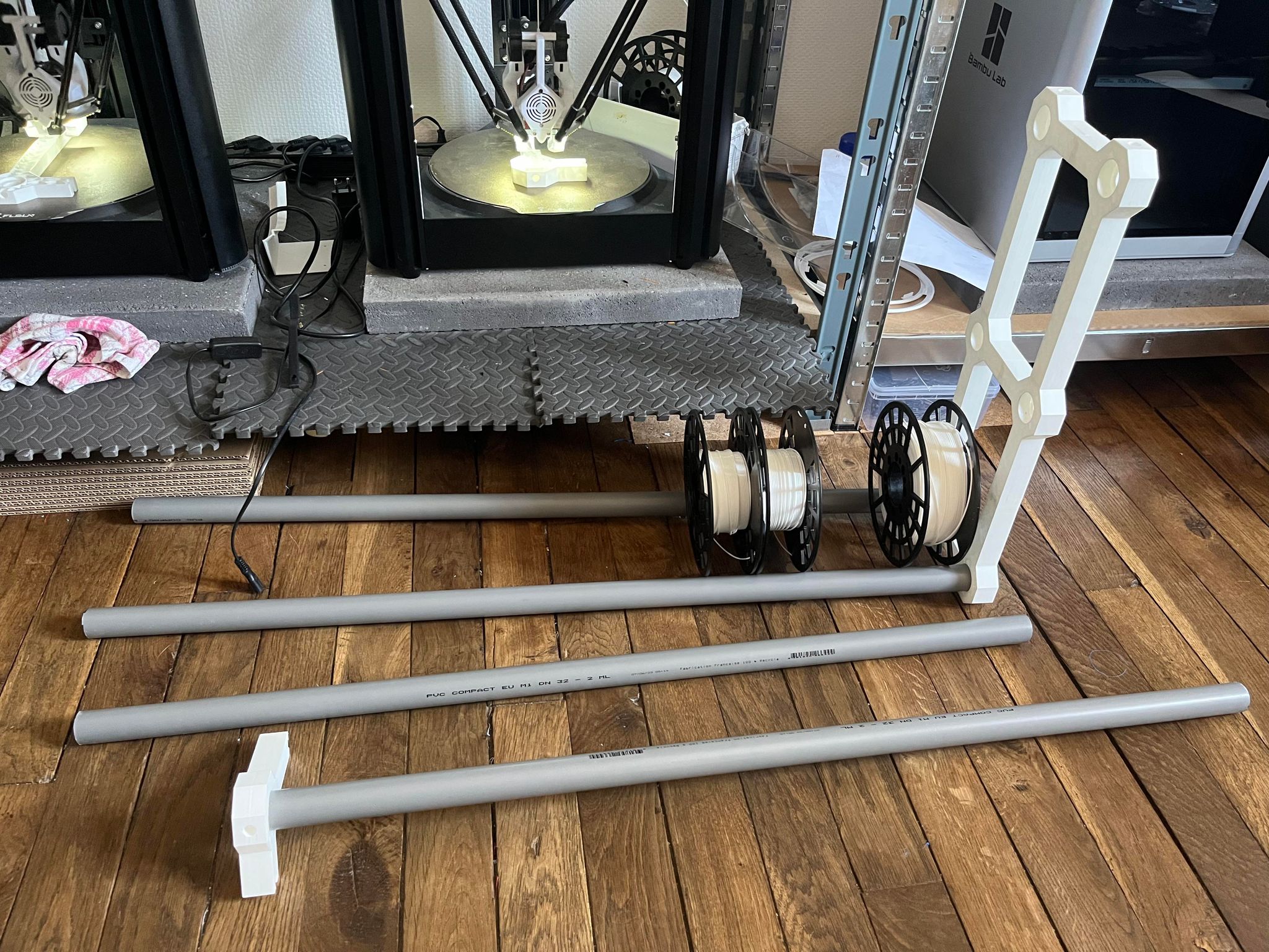 Modular filament rack for PVC Pipe por Maxime B | Descargar modelo STL ...