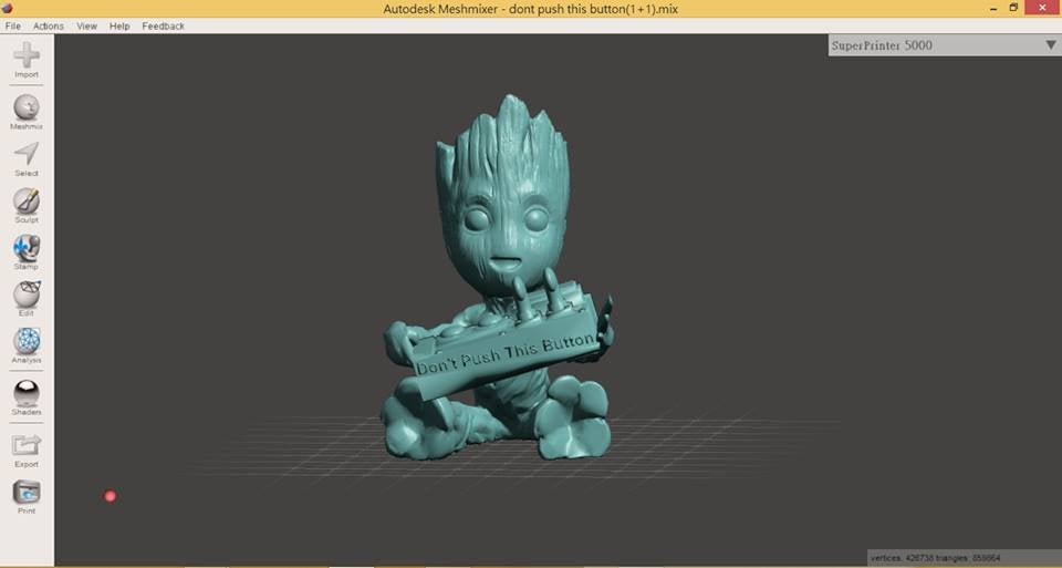 Baby Groot 5-3 (Don't Push This Button) by 3DP_Park | Download free STL ...