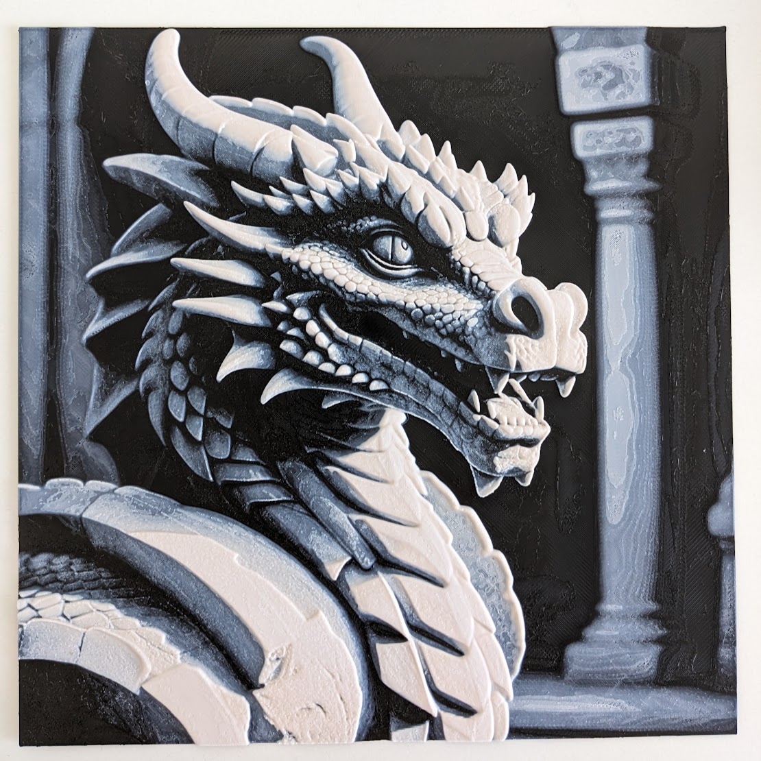 Stone Dragon (Filament Painting) - HueForge by Boos | Download free STL ...