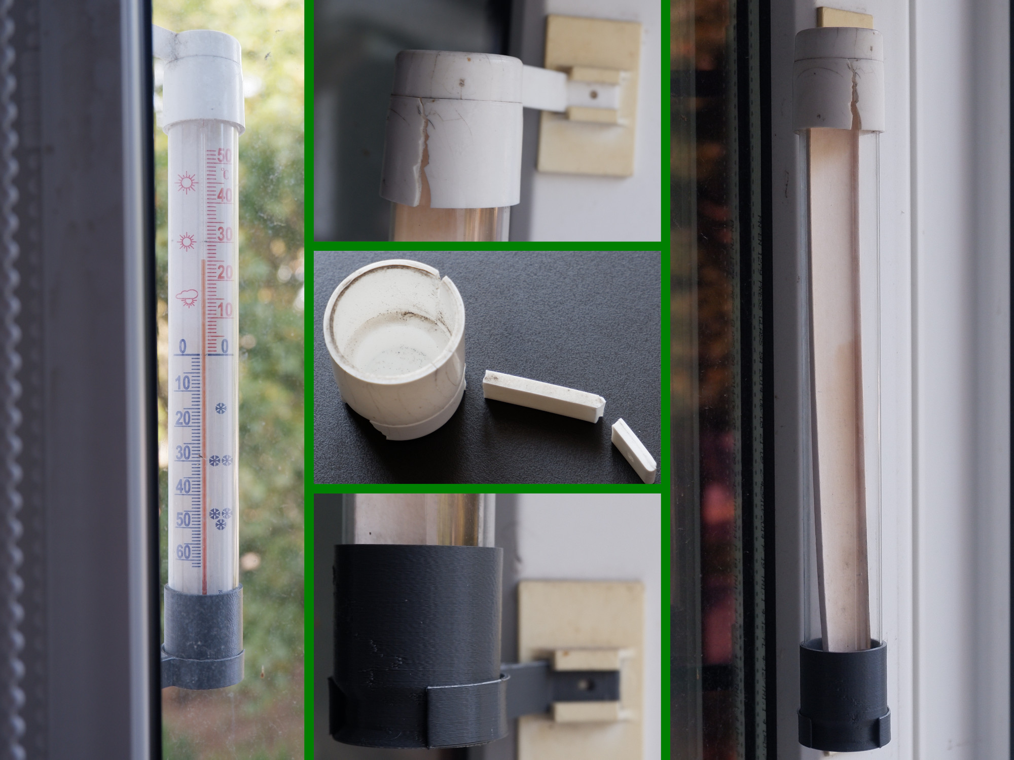 Outdoor glass tube thermometer arm - replacement part by Jan K ...