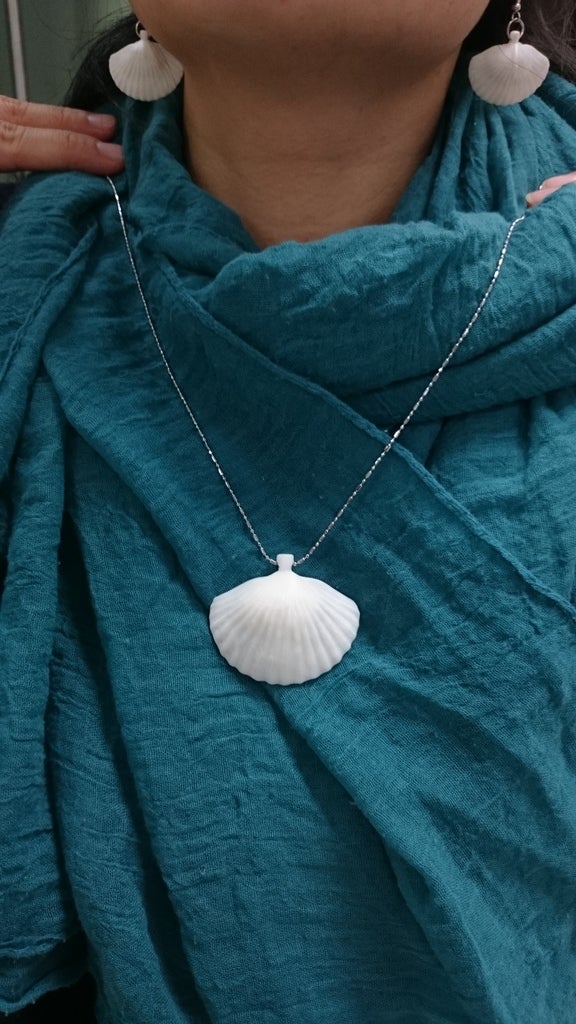 shell earring necklace (Silk filament) by 3DP_Park | Download free STL ...