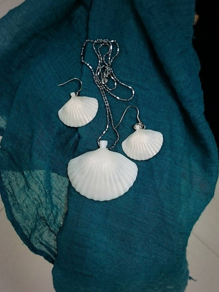 shell earring necklace (Silk filament) by 3DP_Park | Download free STL ...