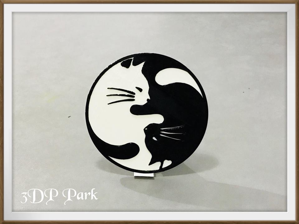 Tai Chi Cat (with holder) 太極貓 by 3DP_Park | Download free STL model ...
