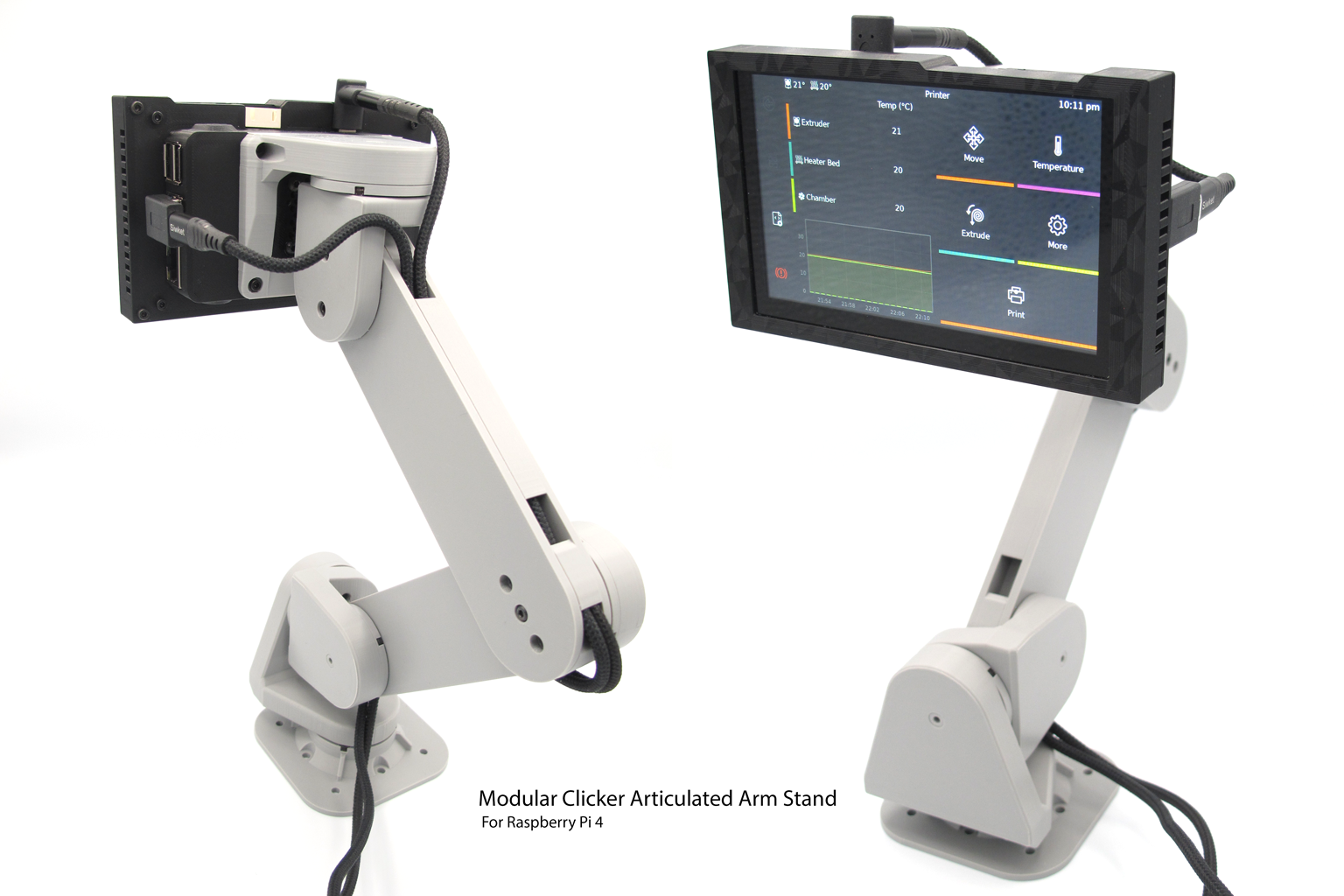 Raspberry Pi 4 Modular Clicker Articulated Arm Stand by Shinobu Tezuka ...