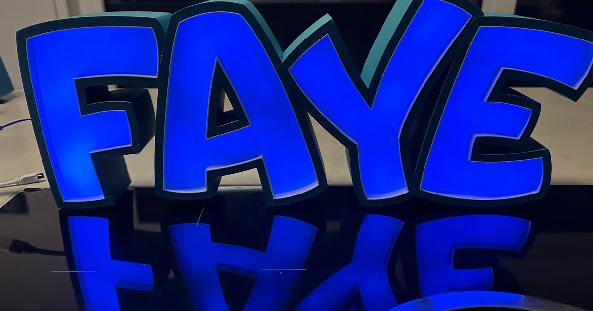 FAYE LED- Namenslampe (Name lamp) by Tomsen | Download free STL model ...