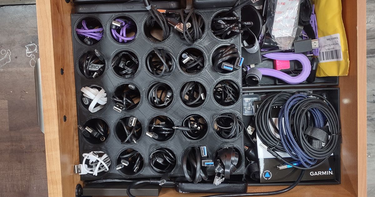 Charge cable draw organizer by Shane Creech | Download free STL model ...