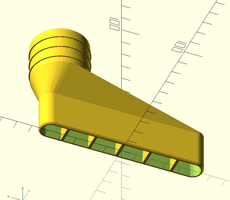 Venting Slot Funnel to install in Window / Door Frame (OpenScad ...