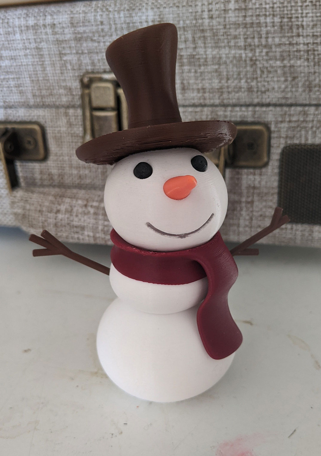 Printy the Snowman! (multi-color, assembled, printed with one extruder ...