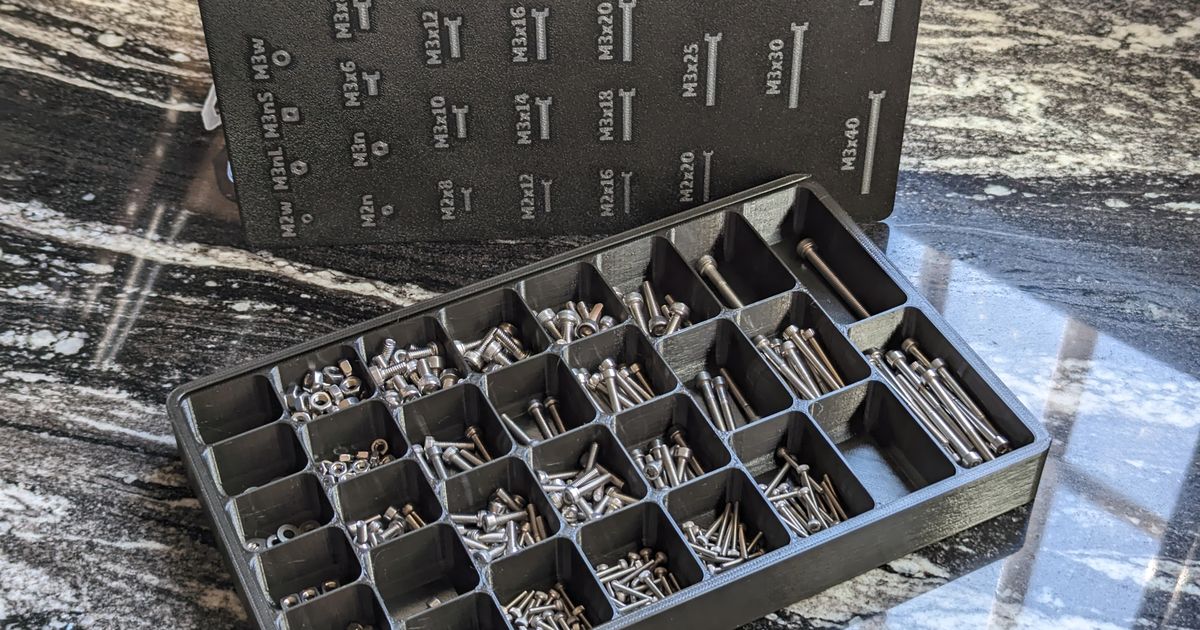 Small Screw Organizer with Sliding Lid and Labels by AE | Download free ...