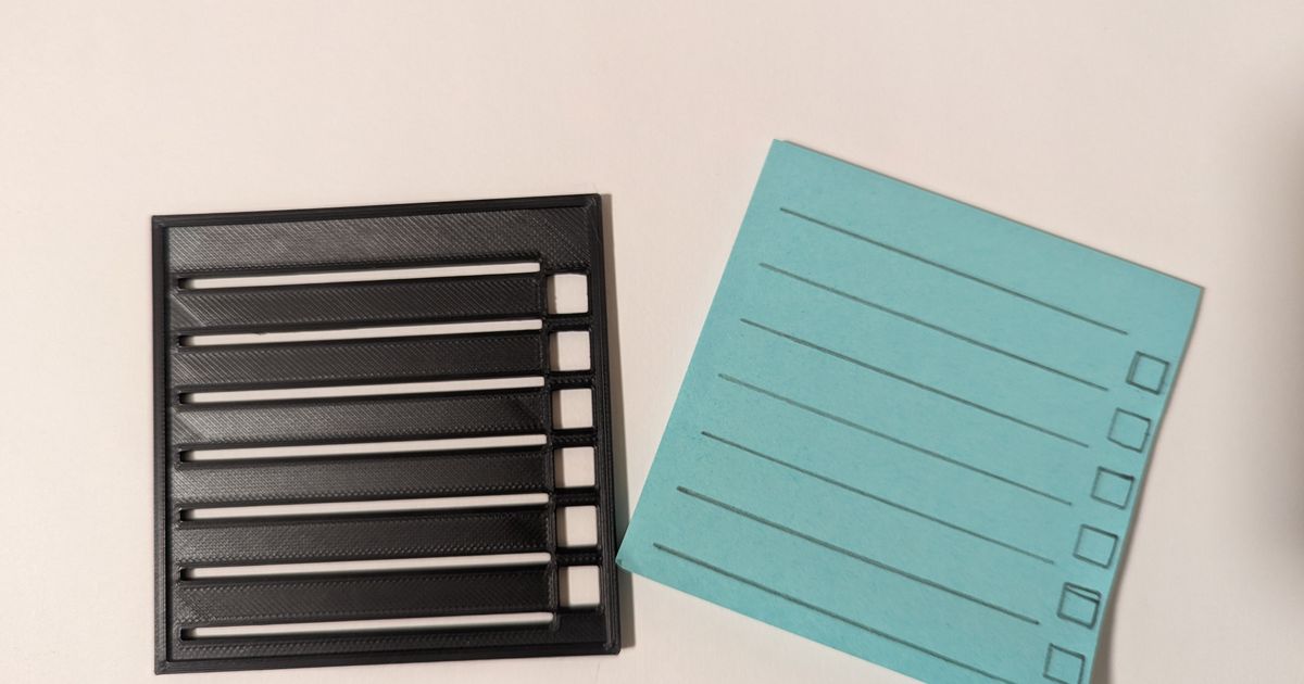Sticky Note Checklist Template By Aaron D. | Download Free Stl Model