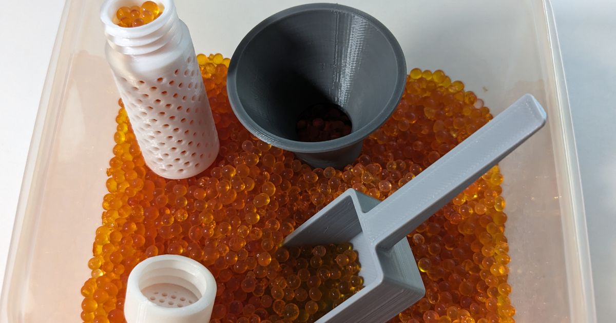 Silica gel container with funnel / Silica-Gel-Behälter mit Trichter 64 ...