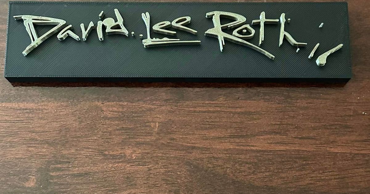 David lee Roth 80's Band Sign by rsnider2 | Download free STL model ...