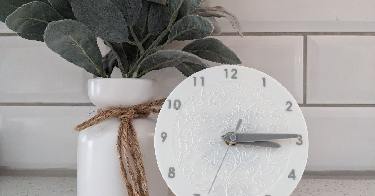 Modern Floral Desk Clock with Separate Numbers - Great Printable ...