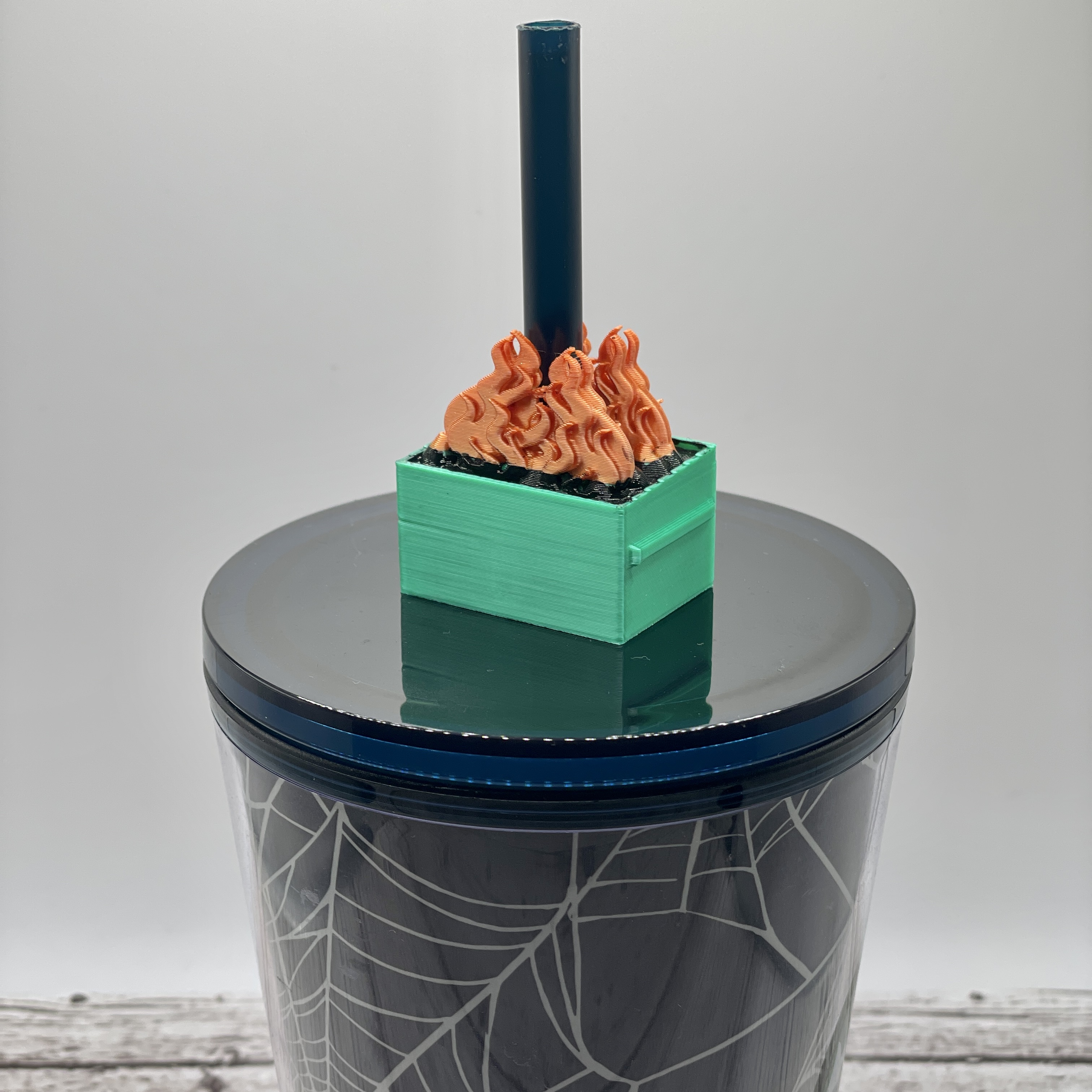 Dumpster Fire Straw Topper by Noob3dPrinting | Printables Store