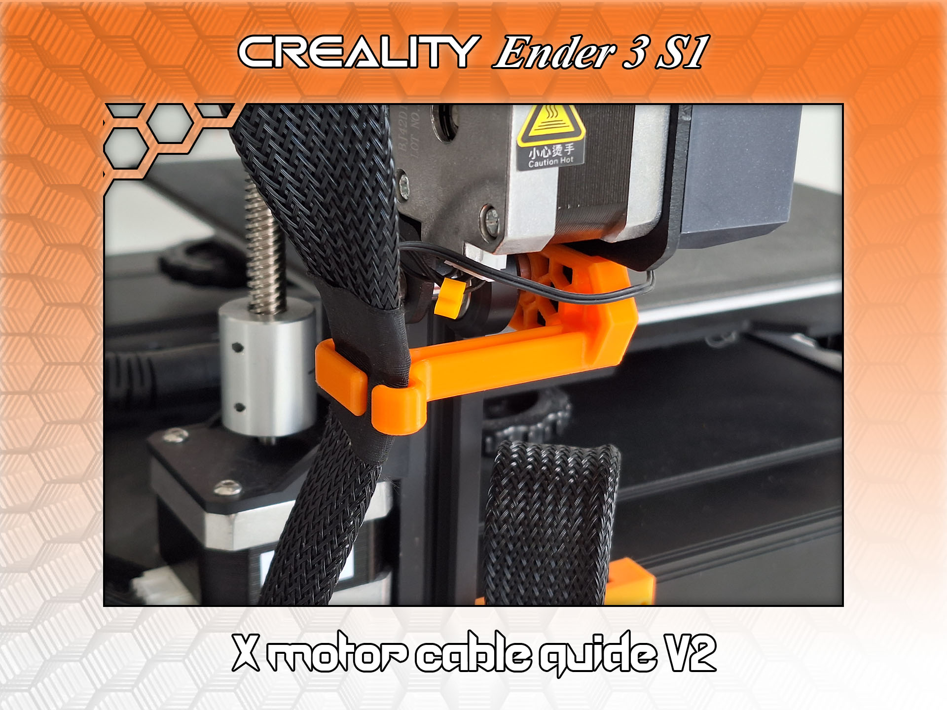Ender 3 S1 X motor cable guide V2 (honeycomb version) by Piketooth ...