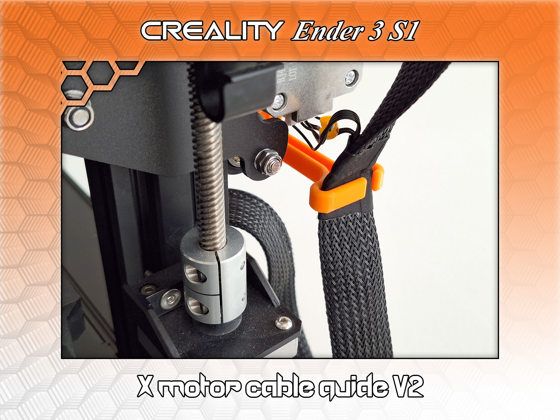 Ender 3 S1 X motor cable guide V2 (honeycomb version) by Piketooth ...